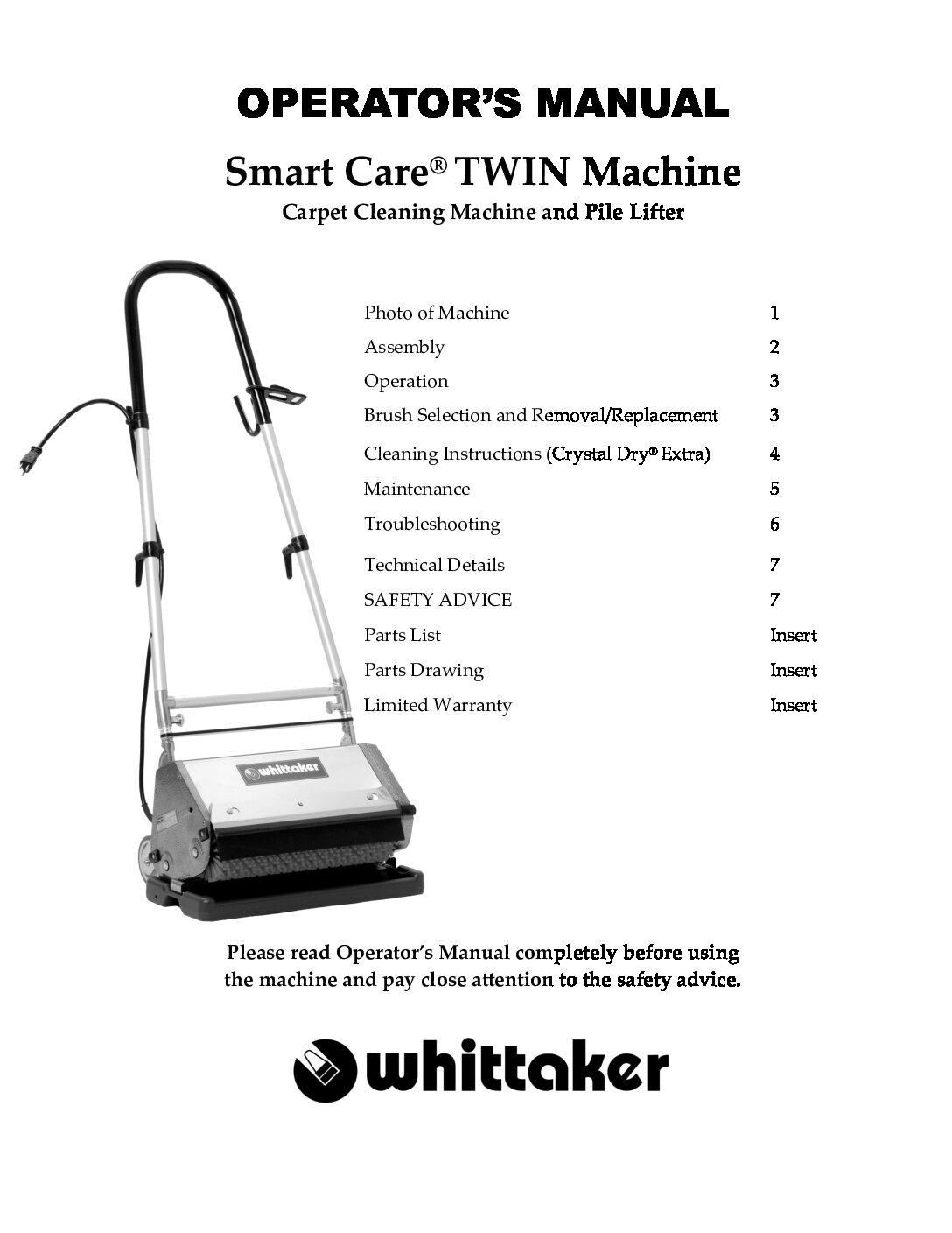Product Documentation. Whittaker Systems